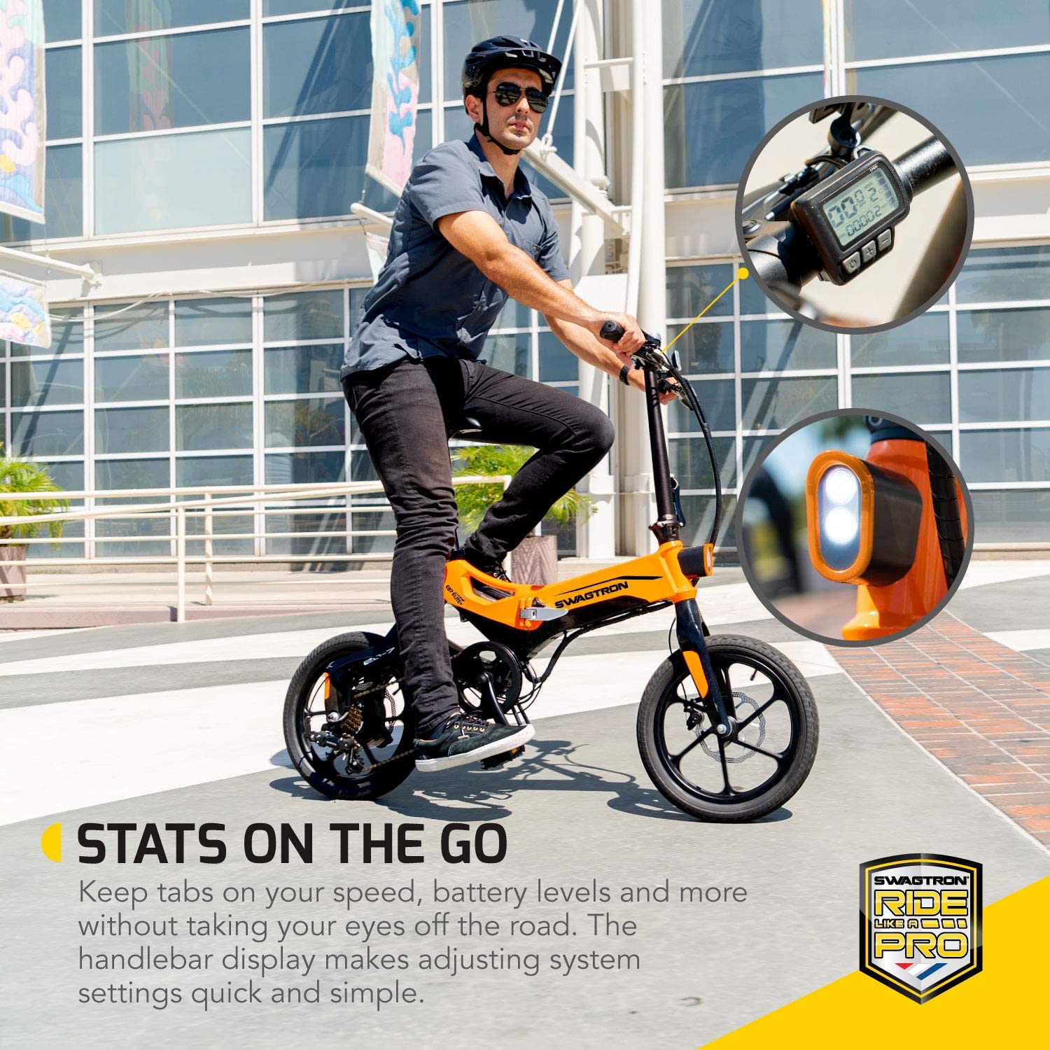 Swagtron EB-7 Elite Plus Electric Bike with 7-Speed Gear Shift ...