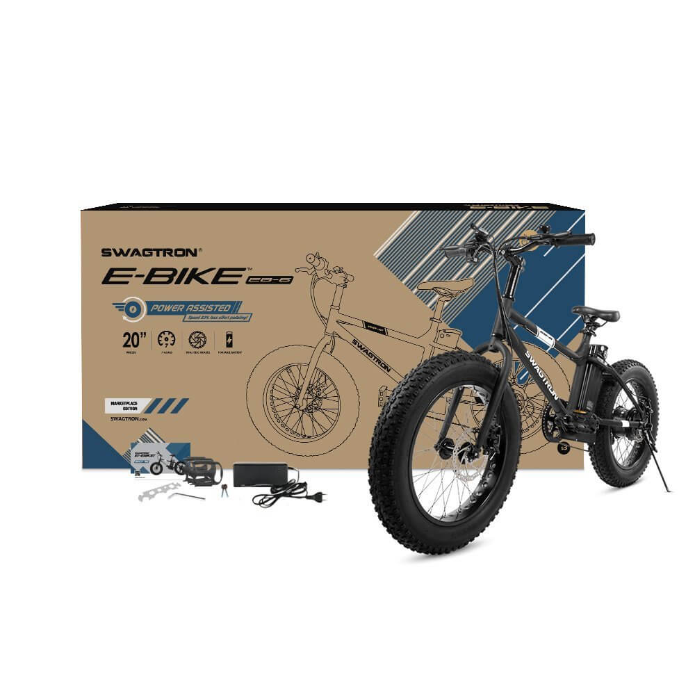 Swagtron EB-6 Electric Bike - 7 Speed Shimano SIS Shifting Built for T ...