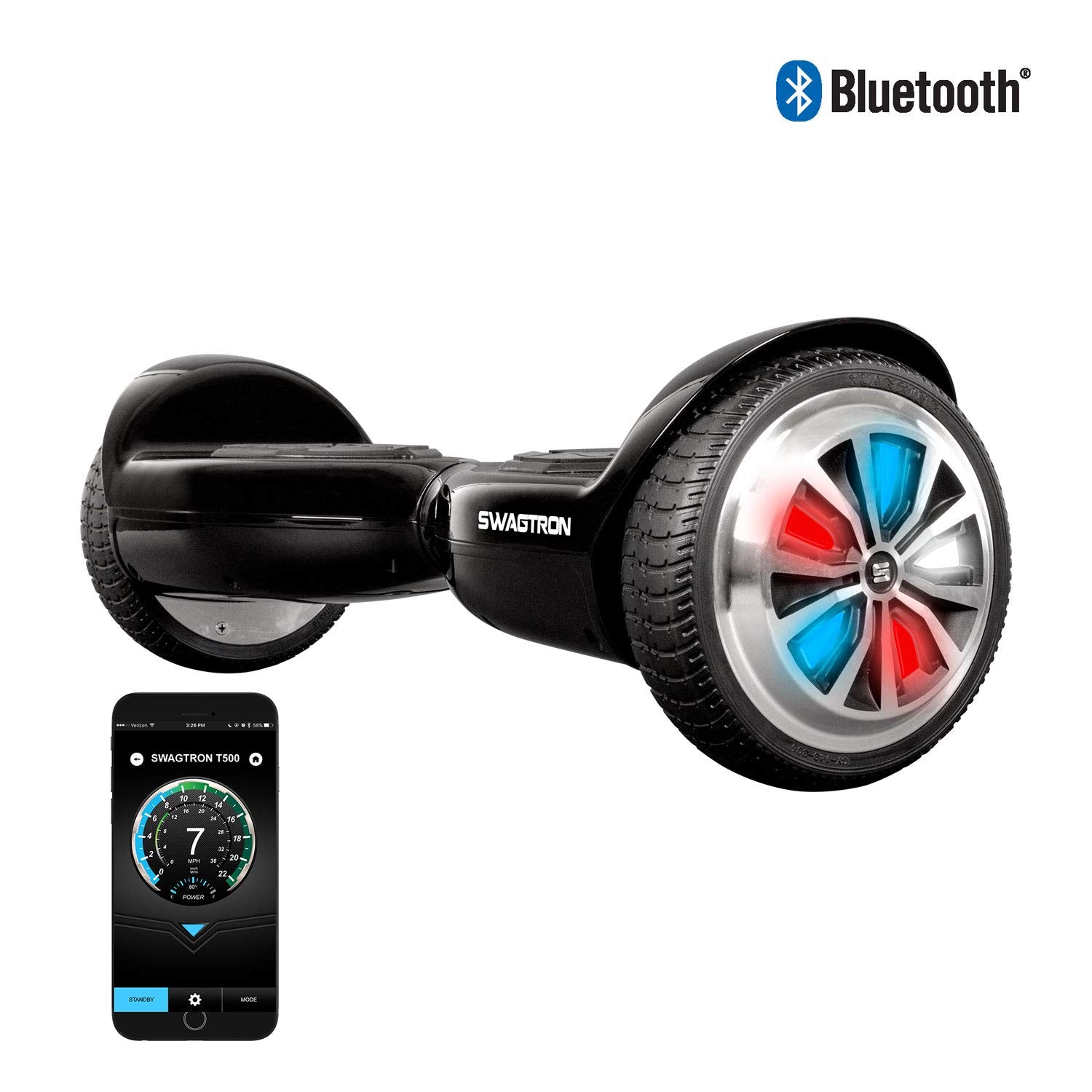 SWAGTRON T500 App-Enabled Bluetooth Hoverboard - UL2272 Safety Hoverbo ...