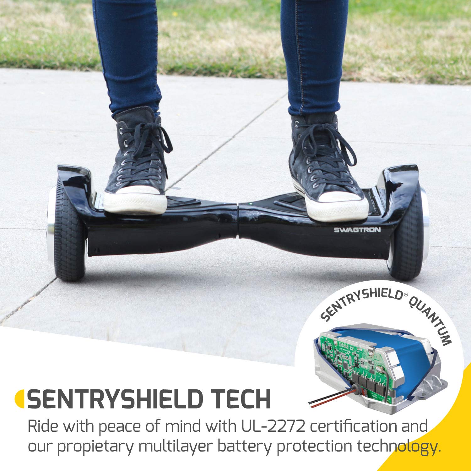 SWAGTRON T500 App-Enabled Bluetooth Hoverboard - UL2272 Safety Hoverbo ...