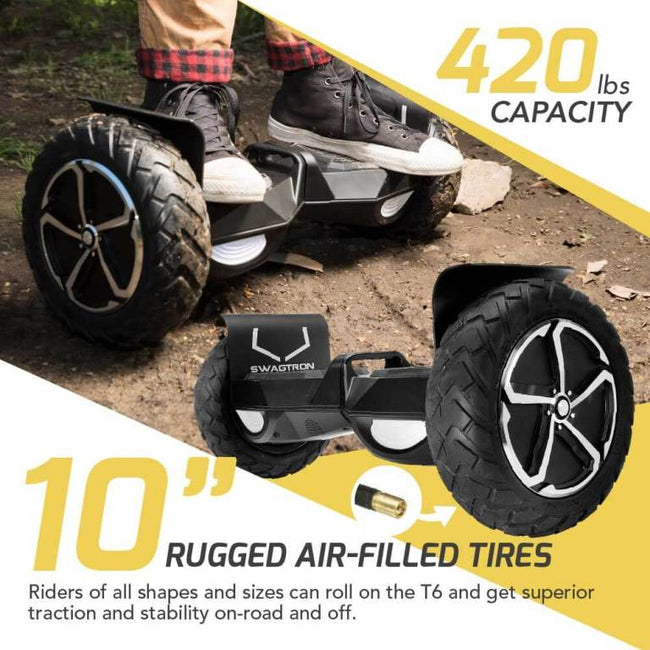 SWAGTRON T6 OFF-ROAD 10" Hoverboard with Auto Balancing and Bluetooth ...